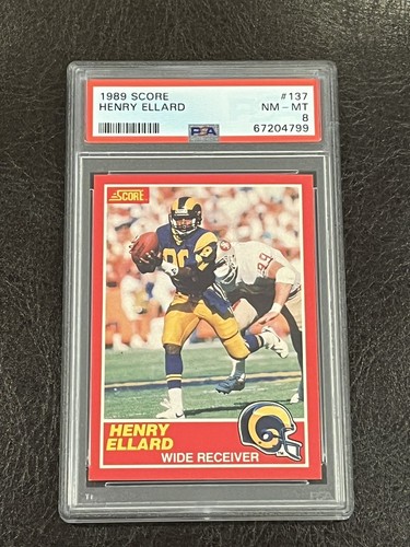 1989 Score Football Henry Ellard #137 PSA 8 NM-MT Los Angeles Rams | eBay