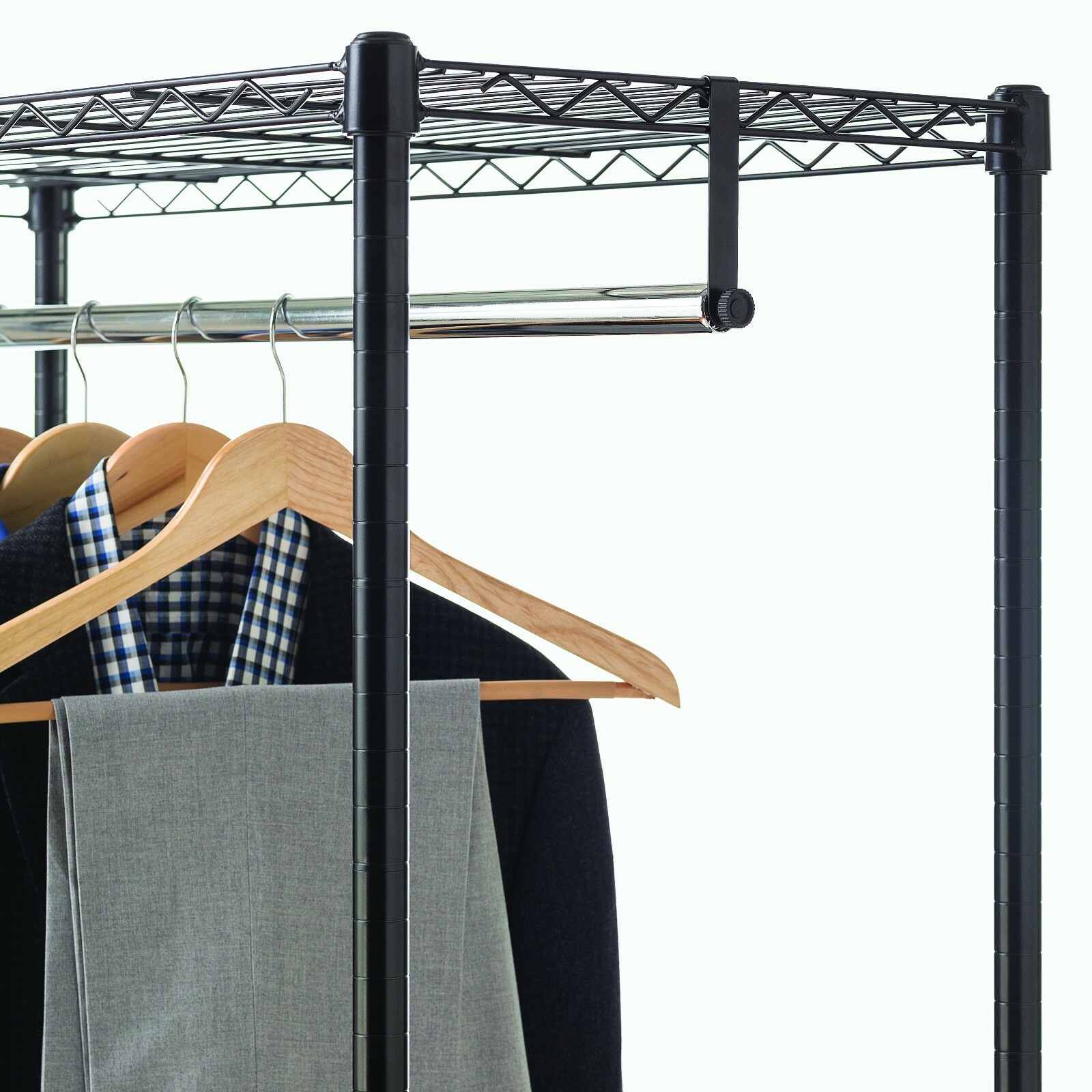 18"Dx35.8"Wx74.8"H,Wire Shelving Garment Rack Laundry Sorter with ...