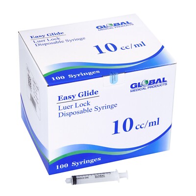 Global Medical Products -10/12cc Luer Lock Syringe - Sterile - QTY 100 ...