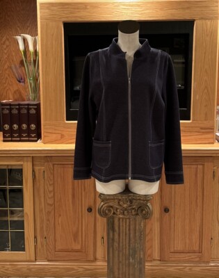 The Tog Shop Women’s Blue Full Zip Long Sleeve Mock Neck Jacket Size XL ...