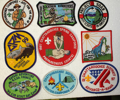 9 Boy Scout BSA Northeast Georgia Camporee Day Camp patches 1993 - 1999 ...