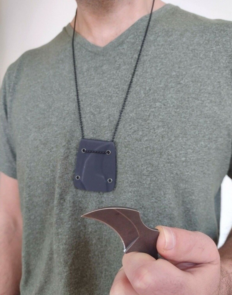 Concealed Carry Claw Fixed Hawk Blade Neck Boot Knife Kydex Sheath Self ...