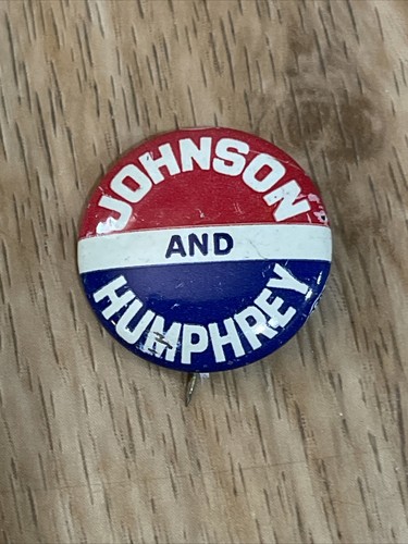 Vintage Johnson Humphrey 1964 campaign pin button political ...