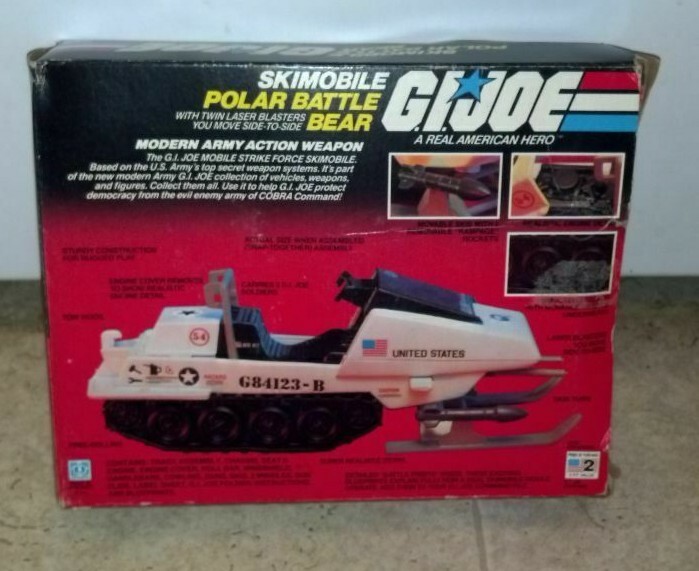 Vintage 1983 GI Joe Polar Battle Bear Skimobile Complete w ...