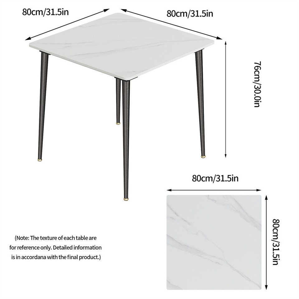 Deluxe Square Table Kitchen Eating Table Anti Scratch Glossy Marble Top ...