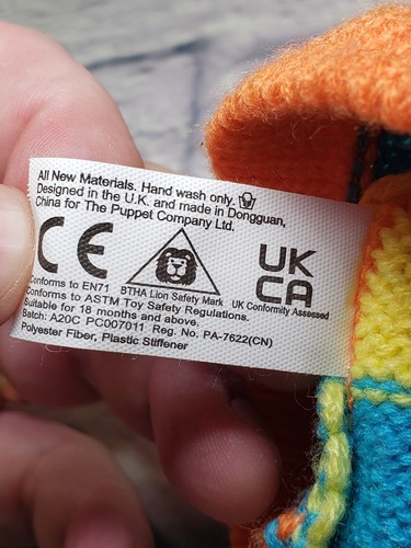 The Puppet Company Mango Striped Monster Hand Puppet Plush Knit Toy ...