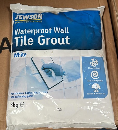3kg Wall Tile Grout Filler White Waterproof Anti Mould Resistant Grout ...