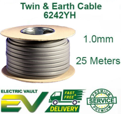 1mm Twin and Earth Electrical Cable wire 25 Meters 6242Y Lighting Wire ...