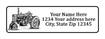800 Old Tractor Personalized Return Address Labels 1/2 inch by 1 3/4 ...