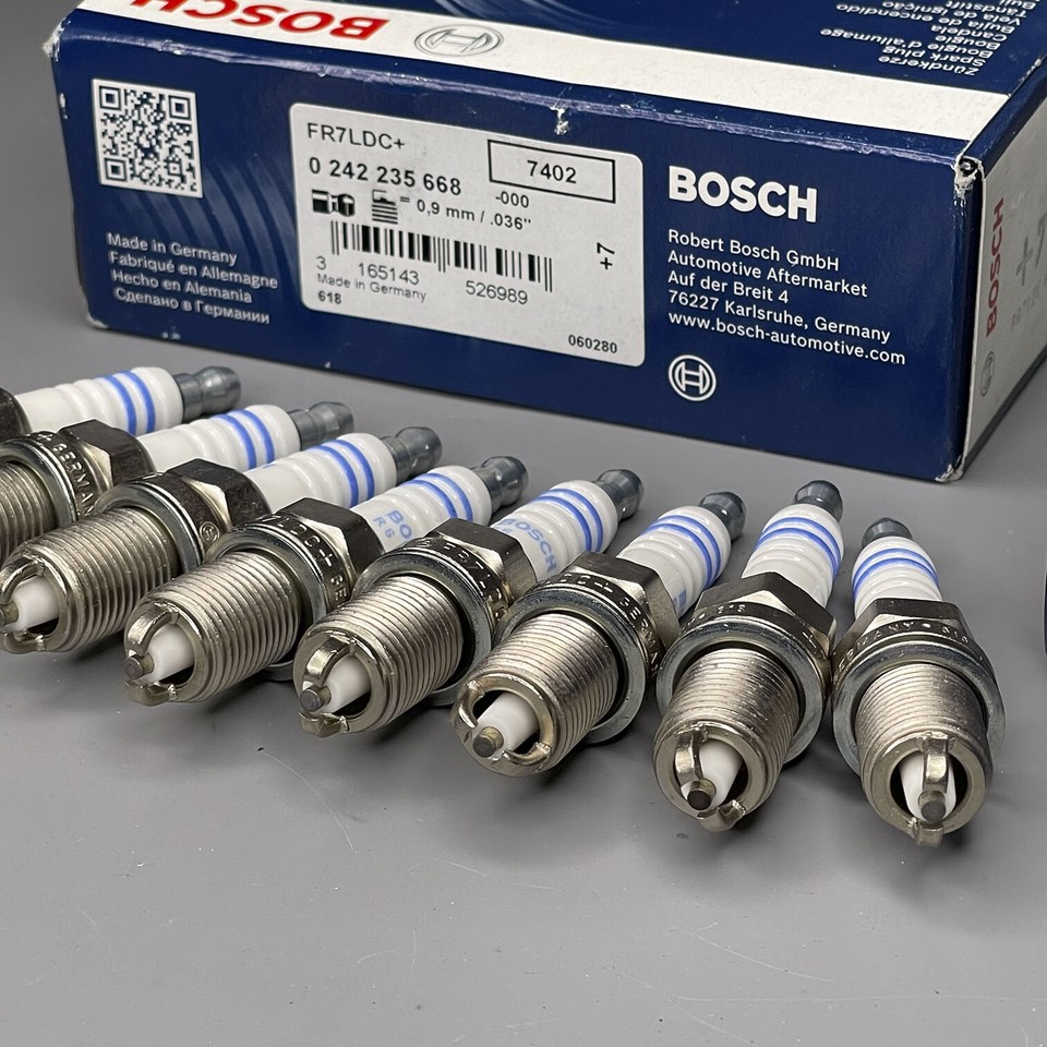 8 Pcs OE Germany Yttrium Spark Plug For Audi R8 S8 BMW 745i X3 Toyota ...