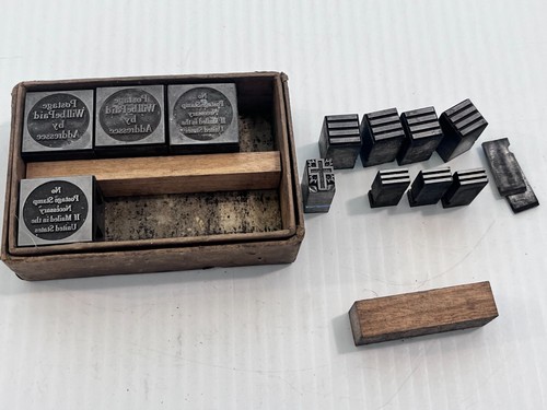 Vintage Letterpress Metal Print Block Stamps No Postage & Paid by ...
