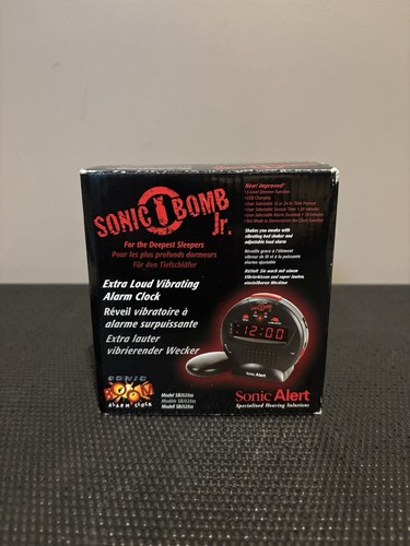 Sonic Alert Sonic Bomb Jr. Vibrating Alarm Clock With Bed Vibrator Open ...