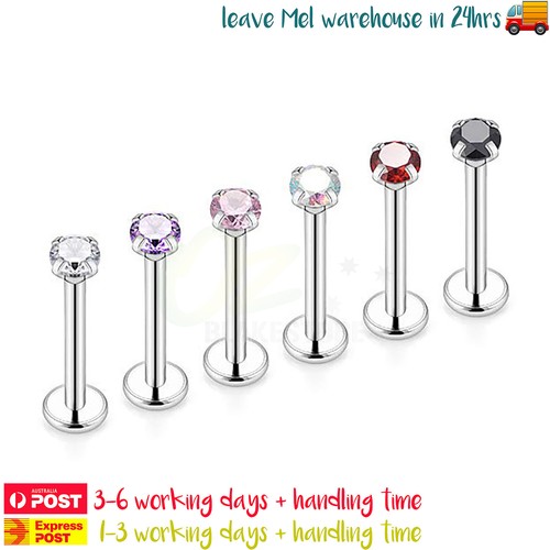 6PCS Labret Monroe Lip Rings Tragus Helix Earrings Studs Piercing ...