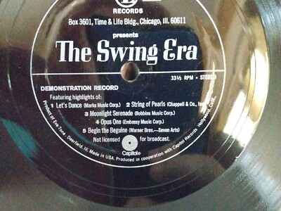 Time Life Records "The Swing Era 33 1/3 Demonstration Record | eBay