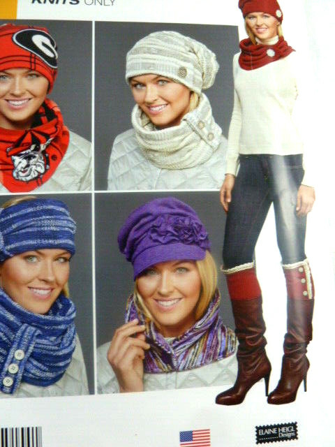 Simplicity S 0154 or 8036 Misses Winter Hats Boot Topper Scarves ...