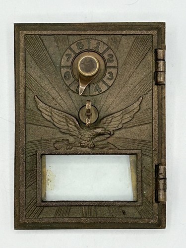 Vintage American Eagle Postal Box Door W/Glass Window & Lock Brass ...