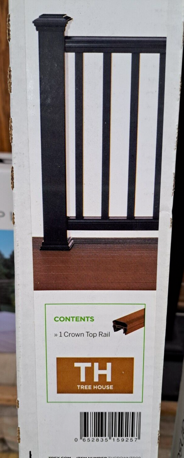 TREX TRANSCEND 8' ( 91.5 IN ) TREE HOUSE CROWN TOP RAIL RAILING ...