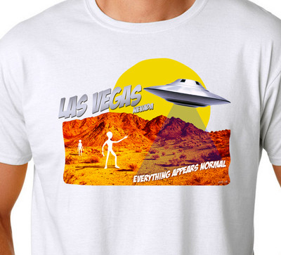 Las Vegas Nevada UFO UAP Flying Saucer Alien Aliens WHITE T-Shirt ADULT ...