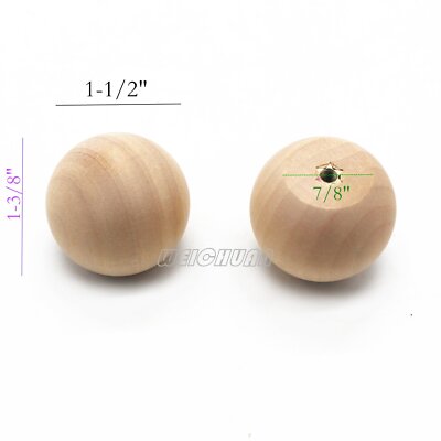 1-1/2" Unfinished Wood Ball Drawer Knobs Pulls Handles - Kitchen ...