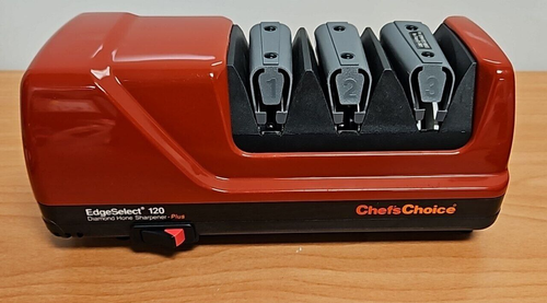 Chefs Choice Knife Sharpener EdgeSelect 120 Diamond Hone RED Sharpener ...