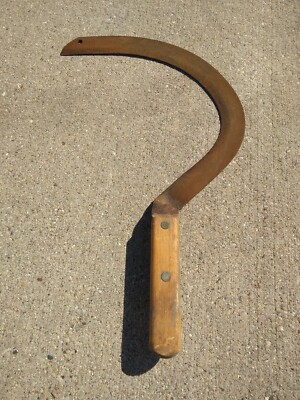 Vintage Hand Sickle / Scythe – Wooden Handle / Steel Blade | eBay