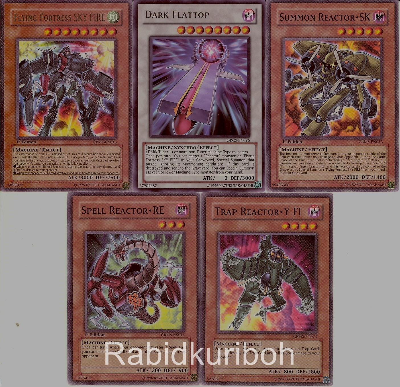 Yugioh Reactor Set - Dark Flattop + Flying Fortress Sky Fire + Summon ...