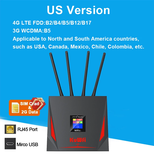 4G LTE Router CAT4 300Mbps Wifi Router 4G Modem with Free SIM Card RJ45 ...