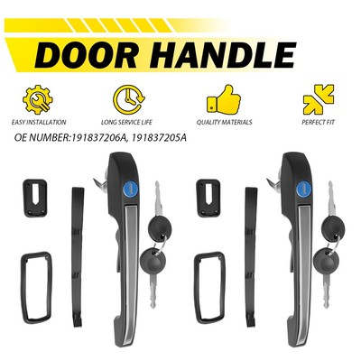 2 X Door Handle Left Right For Vw Mk1 Mk2 Golf Gti Scirocco & Caddy ...