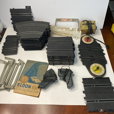 Vintage Eldon Slot Car Curved Straight Track 1/32 controllers etc | eBay