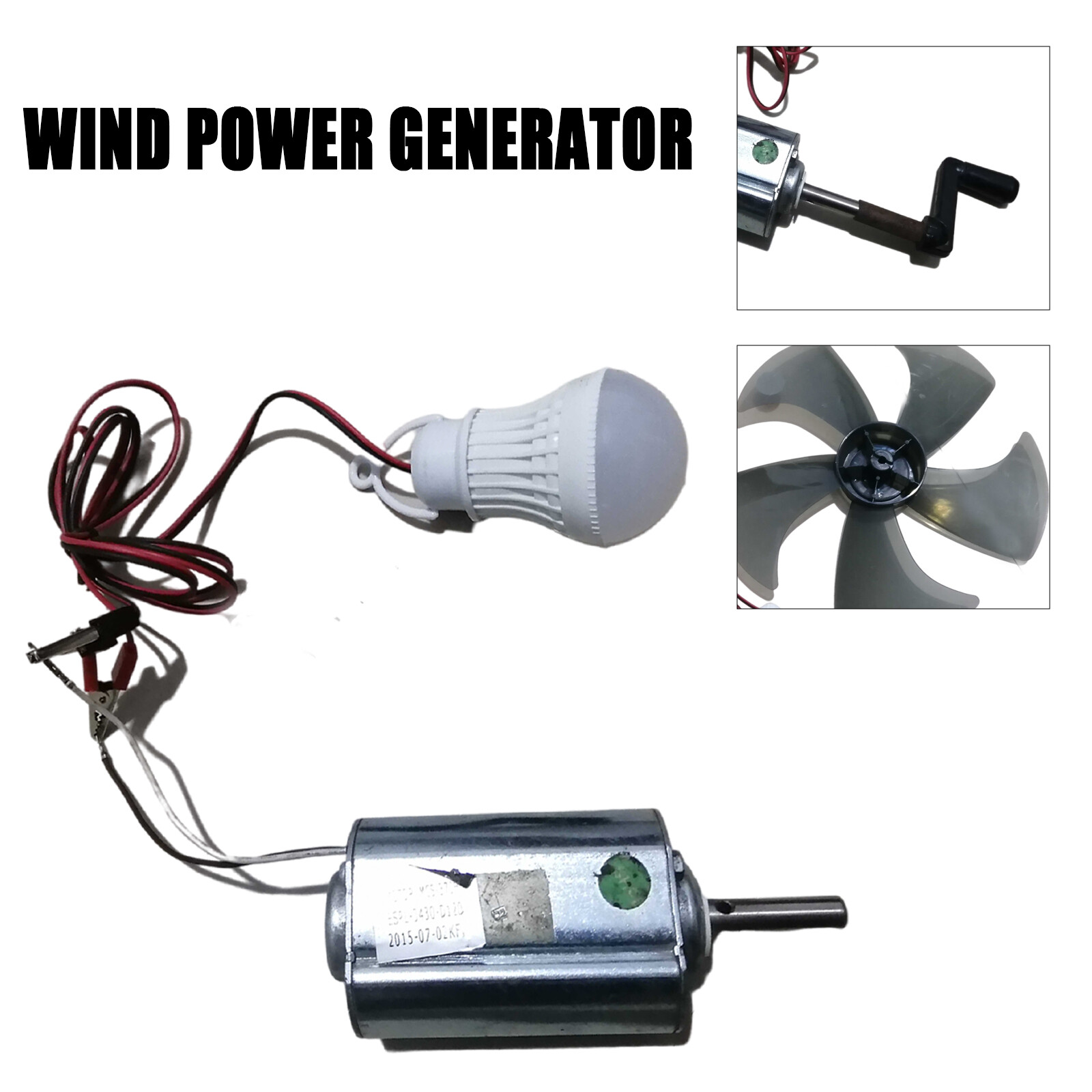 12V DIY Breeze Wind Turbine/hand Crank Model Permanent Magnet Generator ...