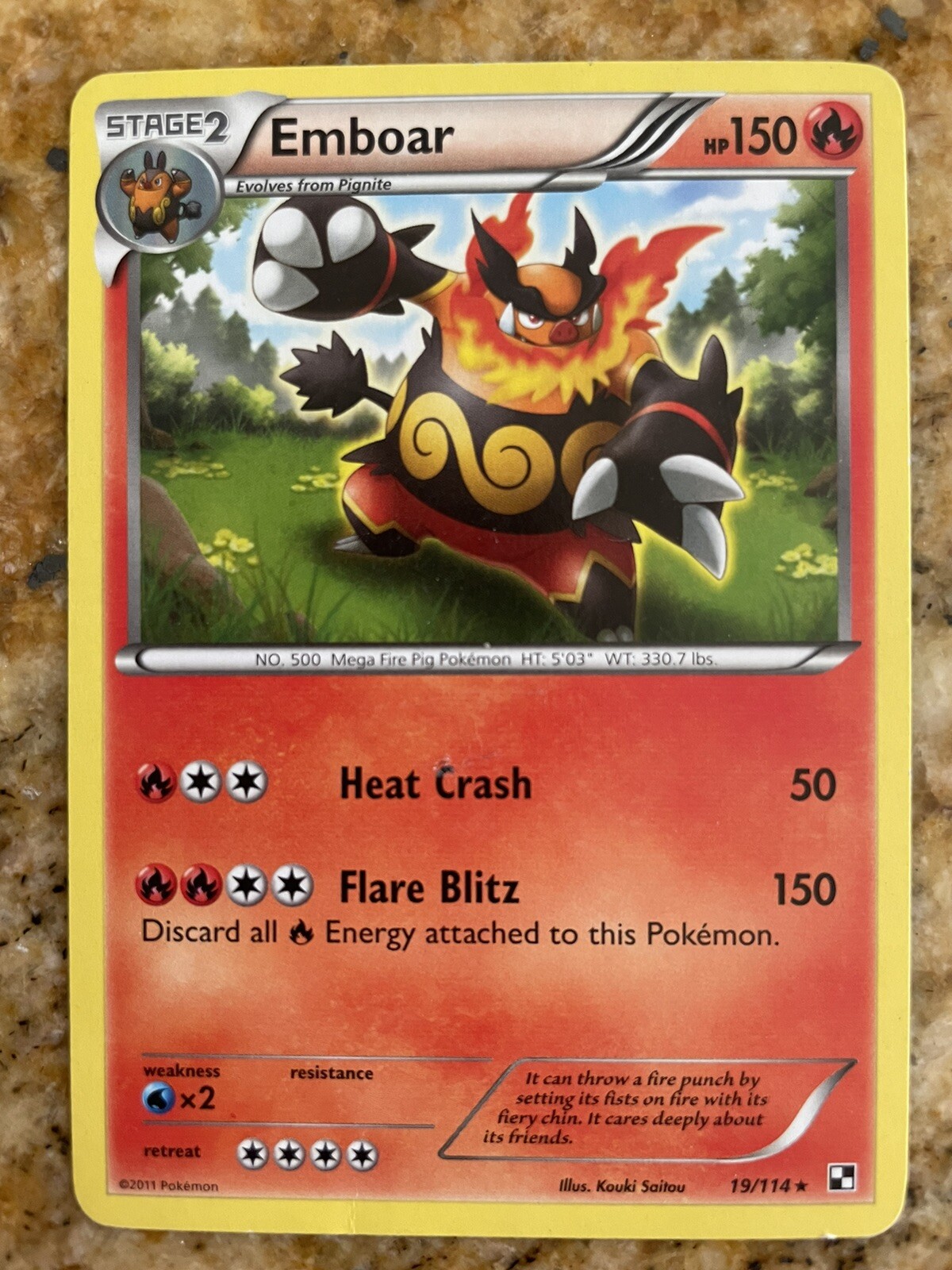 Pokémon Card EMBOAR HP 150 19/114 | eBay