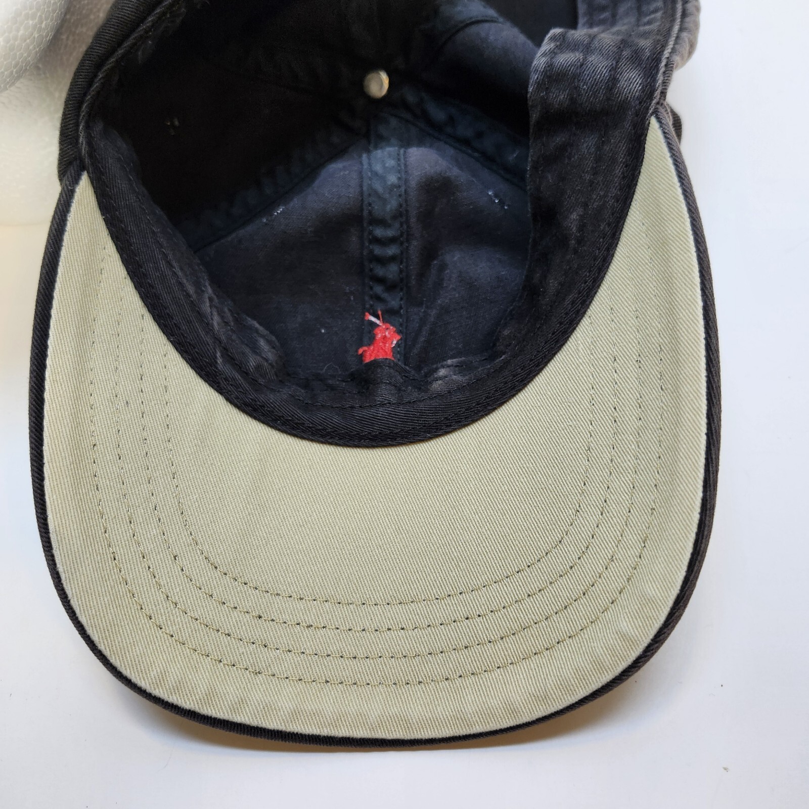 Vintage Polo Ralph Lauren Adjustable Hat Strap Back Weathered Black Red ...
