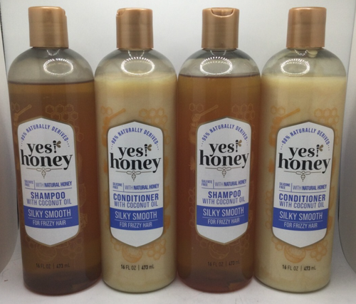 Yes! Honey Shampoo & Conditioner With Coconut Oil, Silky Smooth, 16 oz ...