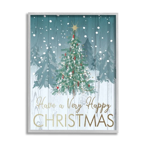 Happy Christmas Glam Detail Text Rustic Fir Tree, Design by Jennifer ...