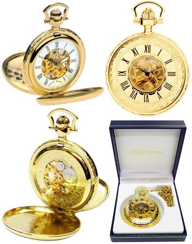 Mount Royal Twin-Lid 17 Jewel Skeleton Pocket Watch GP with Free ...
