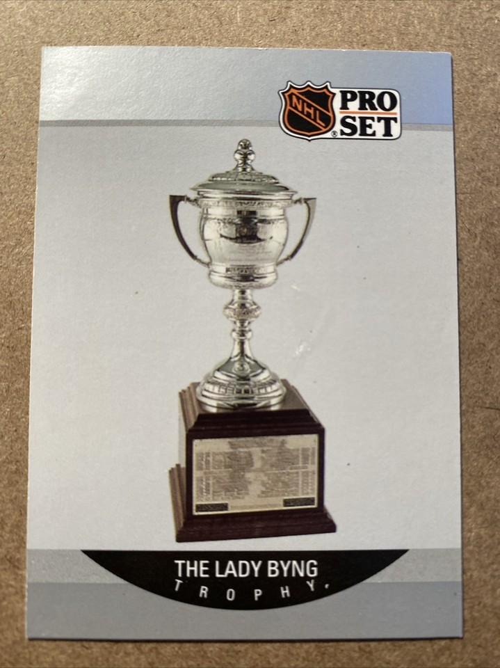 1990 Pro Set The Lady Bing Trophy #378 AUTOGRAPHED BRETT HULL New York ...