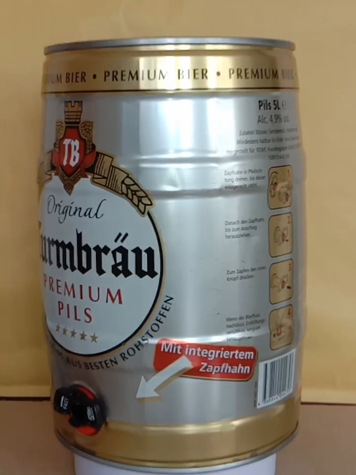 Empty Beer Barrel TURMBRAU Keg Galon Barrel 5L. Germany 2013 Top Open ...