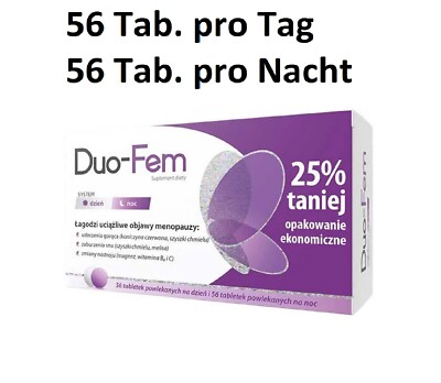 DUO-FEM Menopause 56 Tab. pro Tag + 56 Tab. pro Nacht/ Hitzewallungen ...