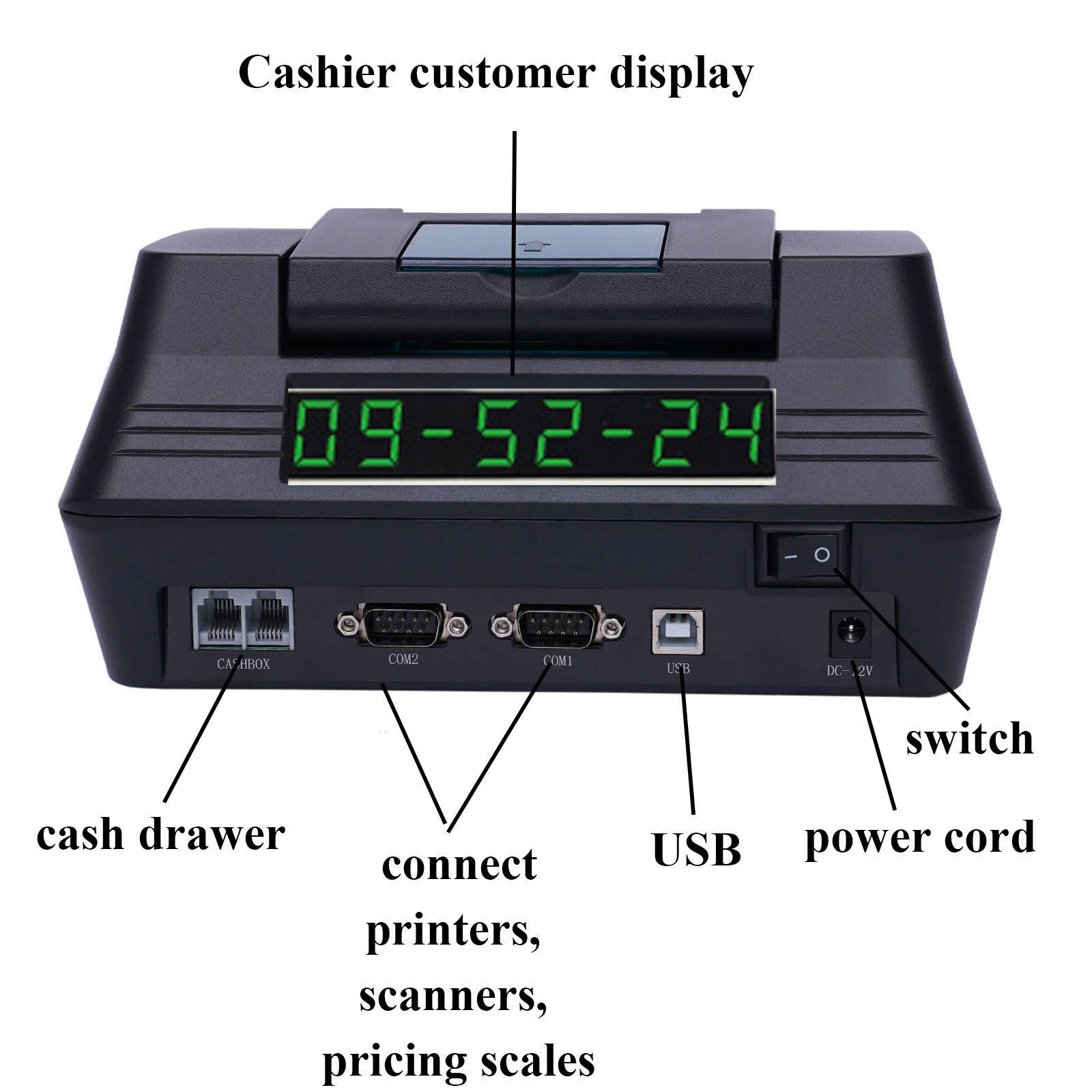Electronic Cash Register LCD Cashier POS System USB Serial Port Cash ...