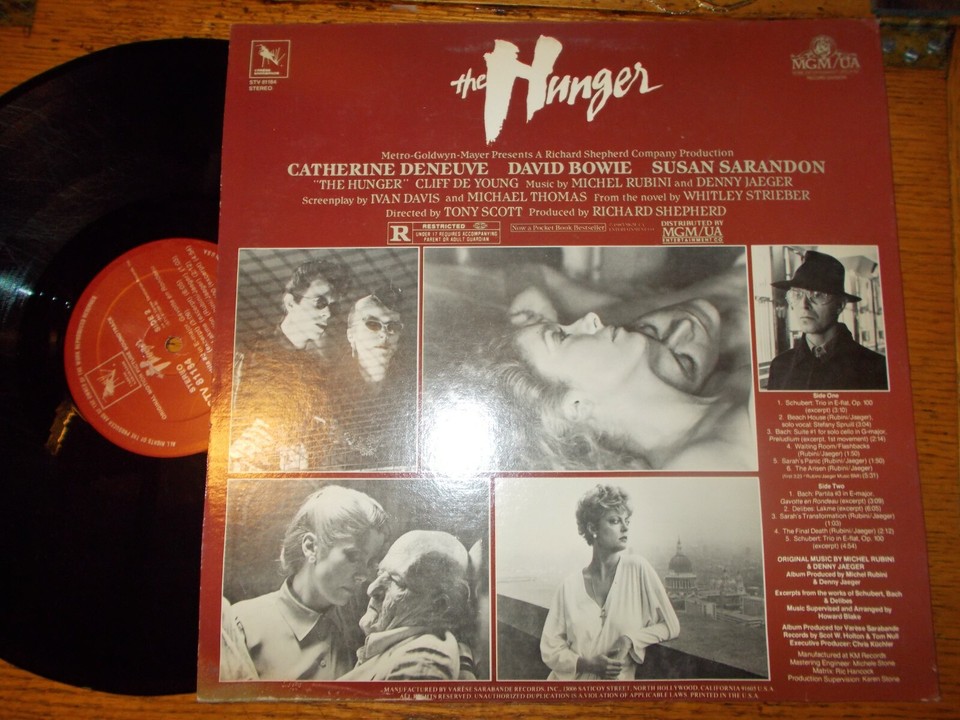 THE HUNGER SOUNDTRACK LP MICHEL RUBIN DENNY JAEGER VARESE SARABANDE ...