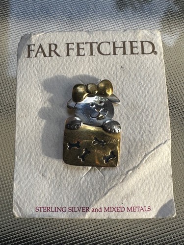 Far Fetch Sterling Silver and Mixed Metals Puppy Dog Brooch Pin | eBay