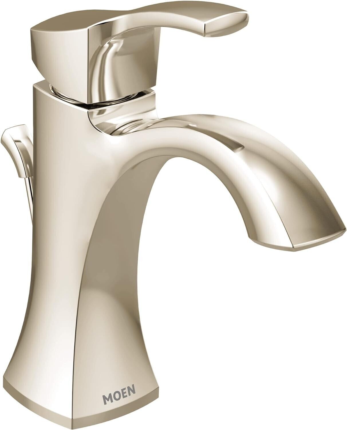 Moen 6903NL Voss Single Hole Bathroom Sink Faucet With Drain Polished ...