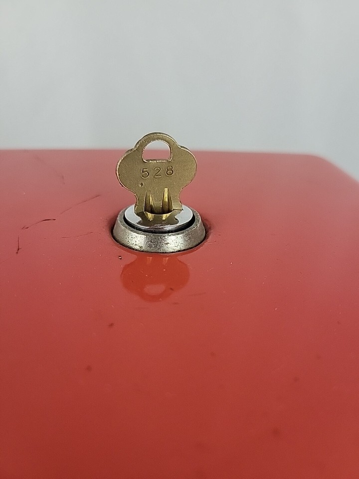 Vintage Folz 1 Cent Gumball Machine Red Working With Key & Vending Card ...