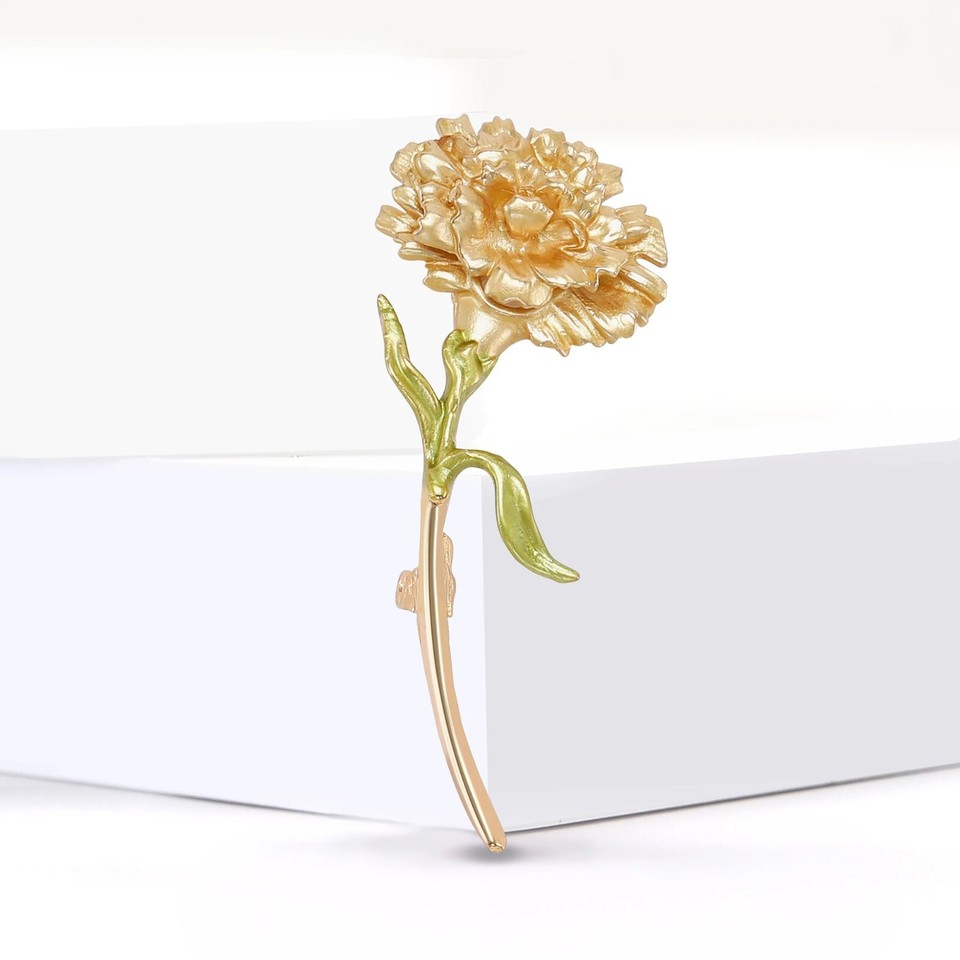 Beauty Enamel Carnation Brooches for Women Plant Flower Pins Gift for ...