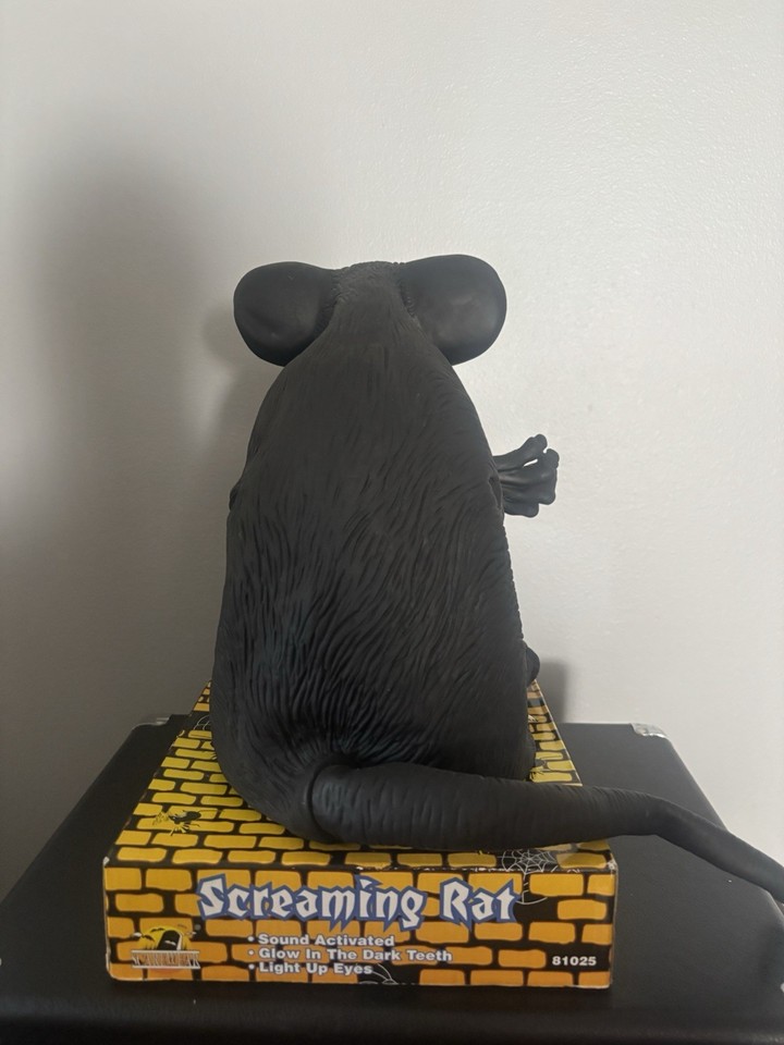 Rare Vintage Latex Rubber Motion Sound Animated Halloween Screaming Rat ...
