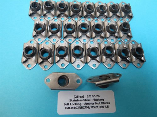 (25 ea) 5/16-24 Stainless Steel Floating Nut Plate Boeing BACN10JR5CFM ...