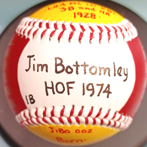 HAND PAINTED JIM BOTTOMLEY HOF 1974 STATISTICS BASEBALL ST. LOUIS ...
