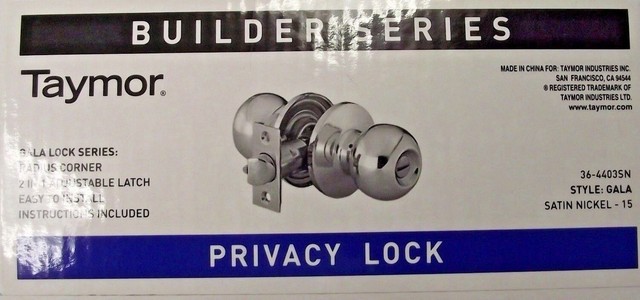 Taymor 36-4403SN Privacy Lock Door Handle Satin Nickel Builder Series ...