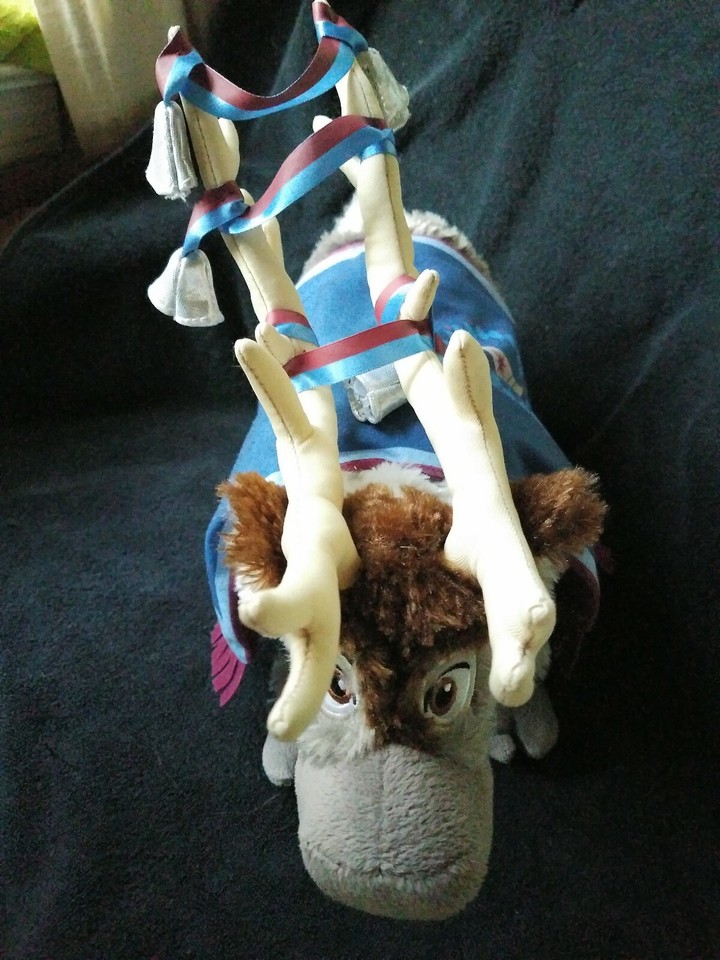 Disney Plush Sven The Reindeer 16" Long FROZEN Sewn Eyes wearing ...