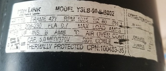 Lennox Armstrong 100483-35 YSLB-90-6-B002 1/10HP 230V Condenser Fan # ...